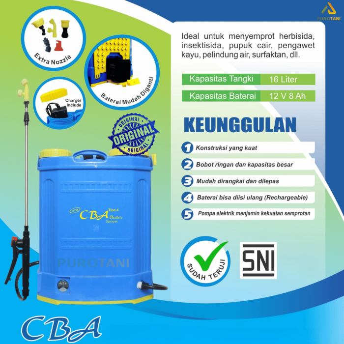 Battery Sprayer Aki kering Tangki CBA 12V 8AH Original