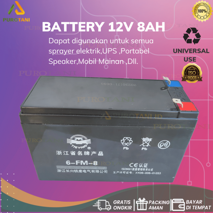 Jual E-Kabut 12V 8AH Battery Sprayer Ekabut Tangki Cas