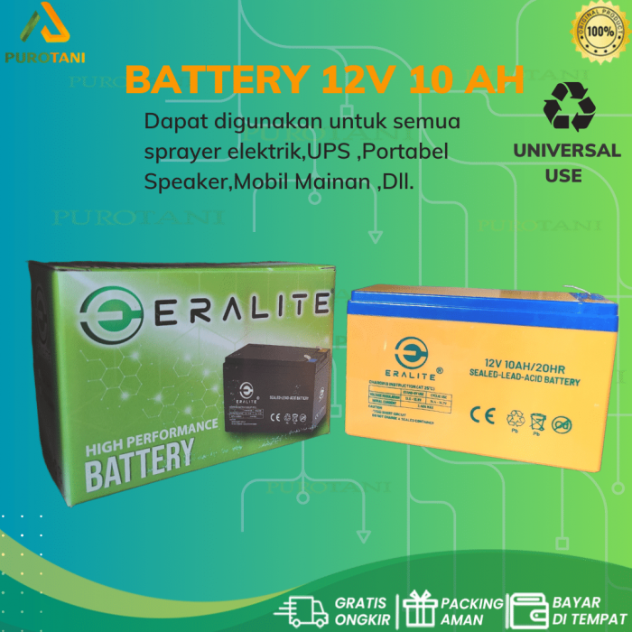 Battery Aki Kering 12v 12ah ERALITE 12 Ah